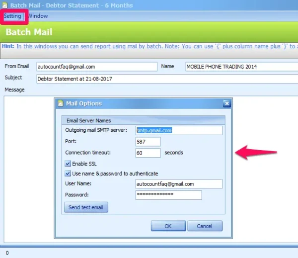 Batch Email Plugin - AutoCount Accounting Software